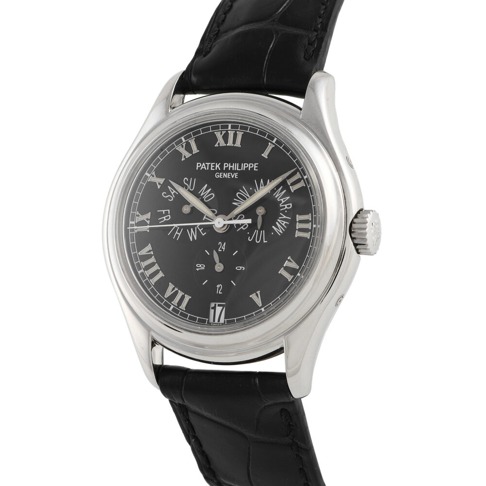Patek Philippe Annual Calendar Platinum Watch 5035P - 37mm - Black ...