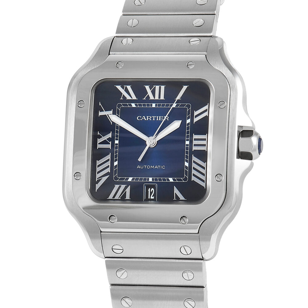 Cartier Santos de Cartier Blue Dial Large Model Watch WSSA0030 - 39.8mm ...