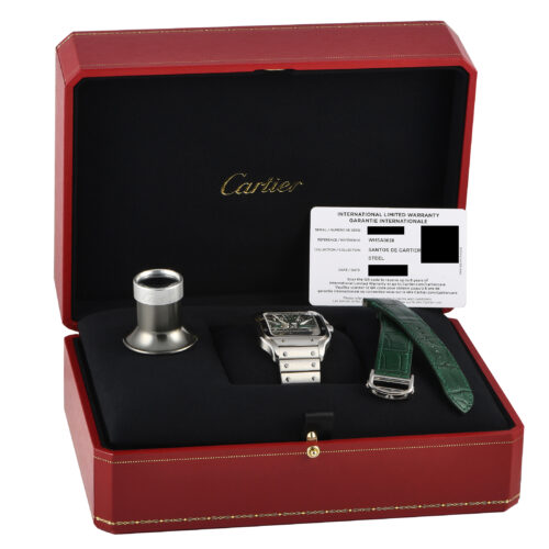 Cartier Santos de Cartier Green Skeleton Watch WHSA0028 - 39.8mm ...