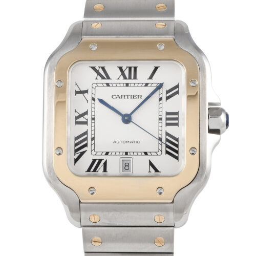 Cartier Santos Large Model Two-Tone Watch W2SA0006 - 39.8mm - White