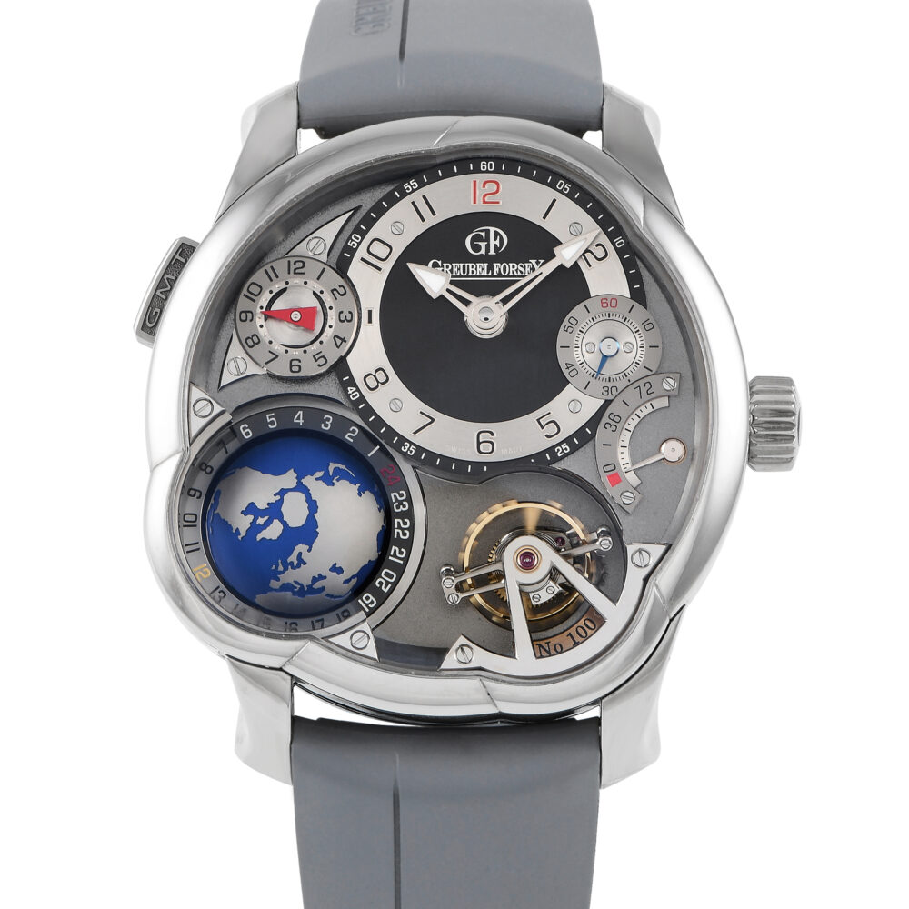 Greubel Forsey GMT Tourbillon 18K White Gold Watch - 43.5mm - Gray