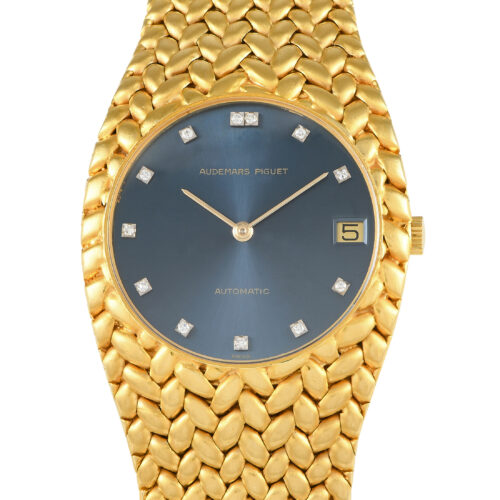 Audemars Piguet Cobra Blue Double Diamond Dial 18K Yellow Gold Watch ...