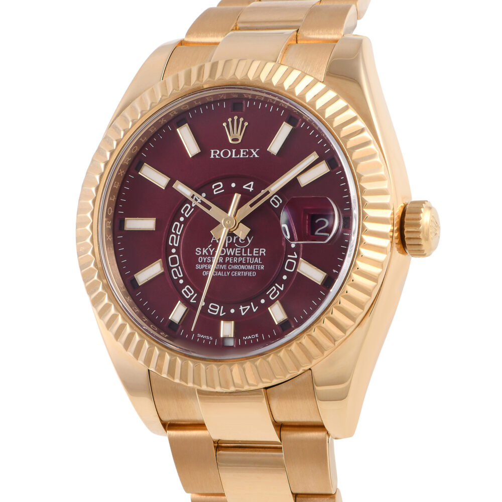 Rolex Sky-Dweller Asprey Piece Unique Burgundy Watch 326933 - 42 mm ...