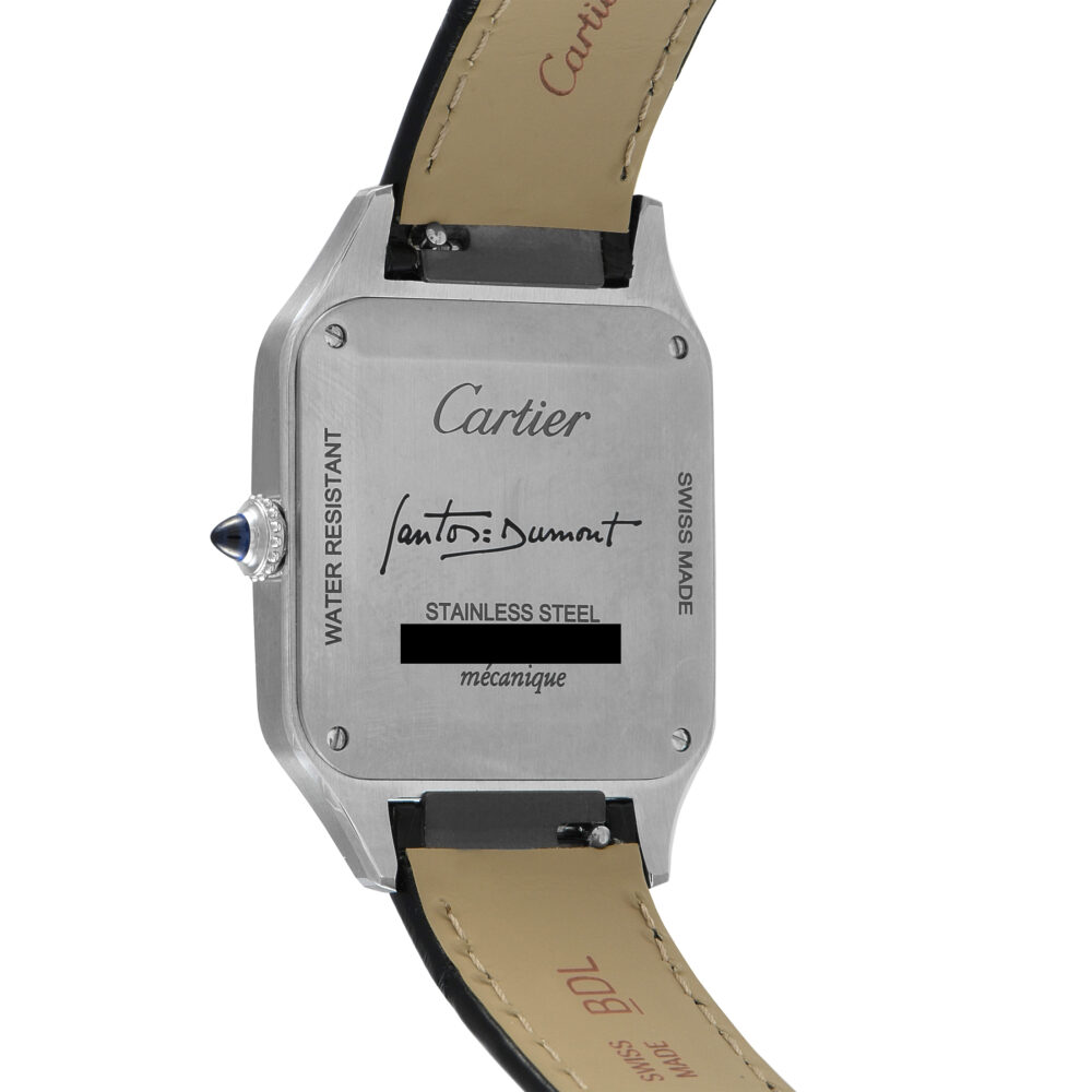 Cartier Santos-Dumont Large Model Steel and Black Lacquer Watch ...