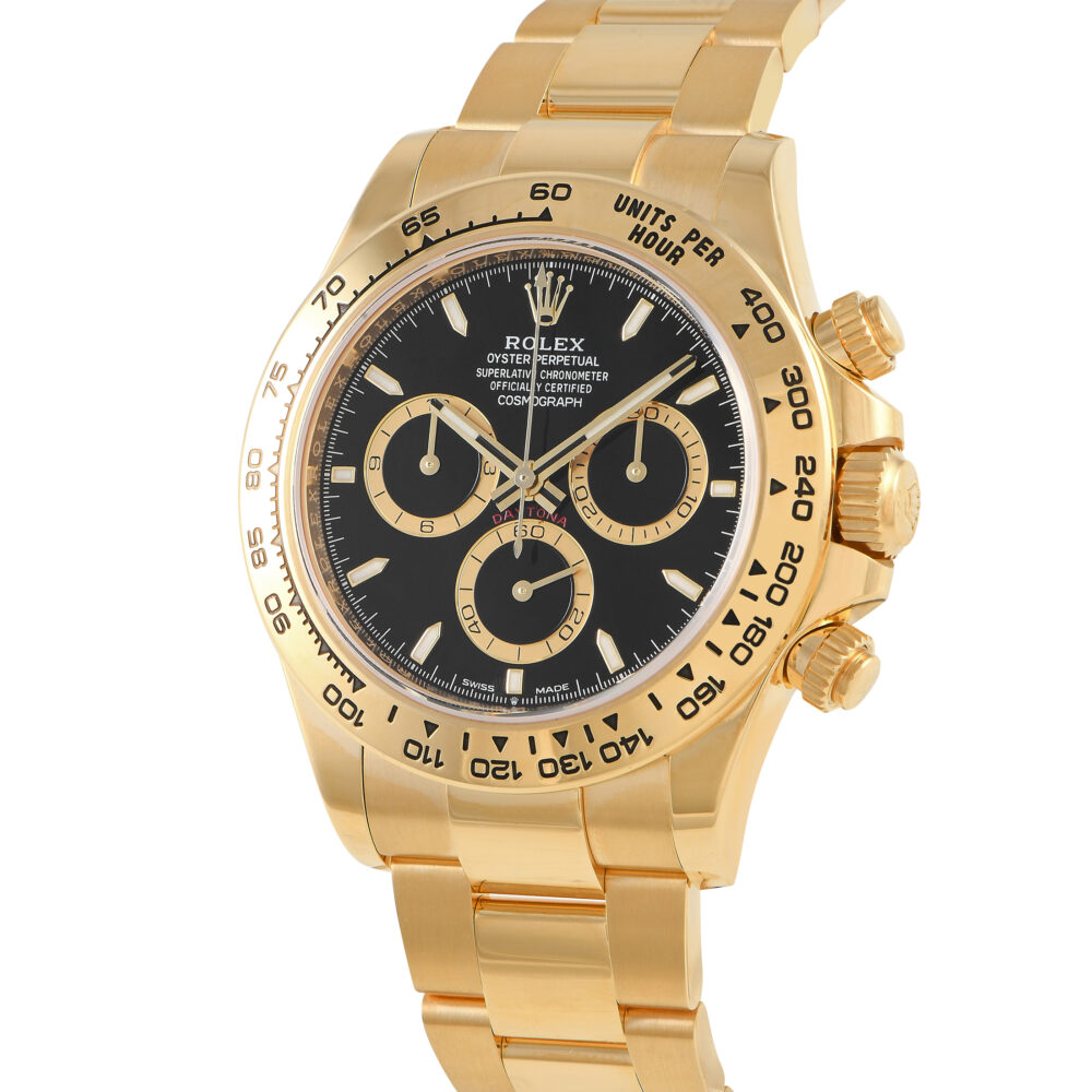 Rolex Daytona Black Dial Yellow Gold Oyster Watch 126508 - 40 mm ...