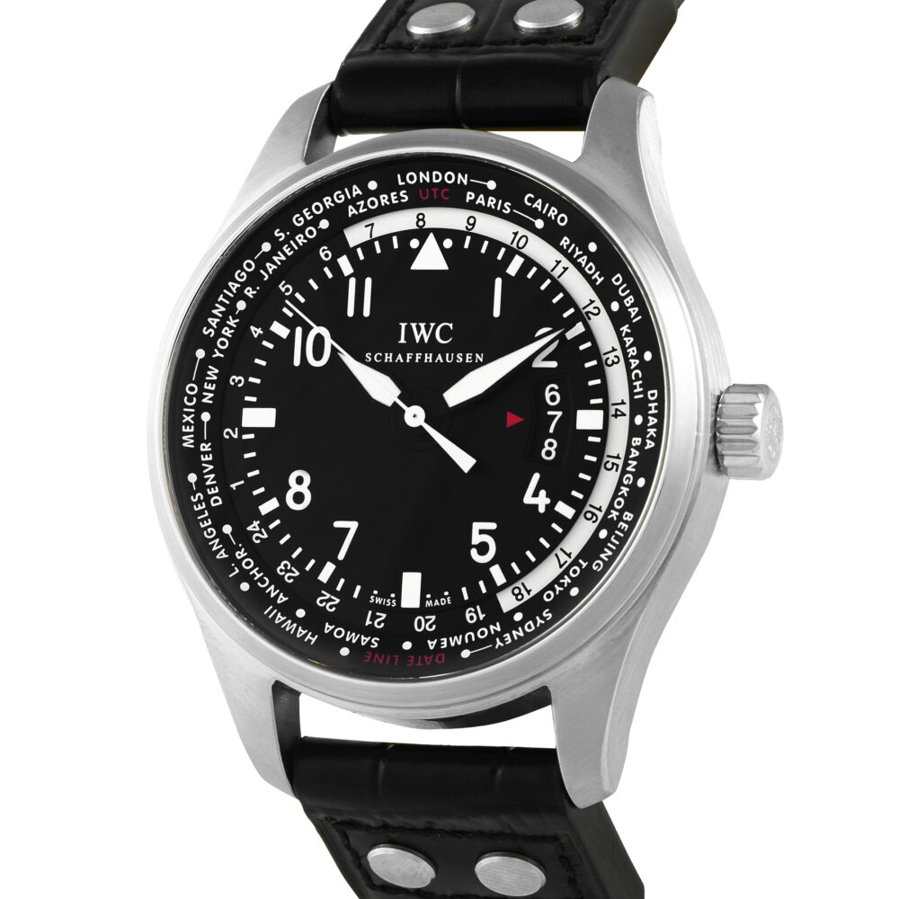 IWC Pilot's Worldtimer Steel Watch IW3262-01 - 45 mm - Black