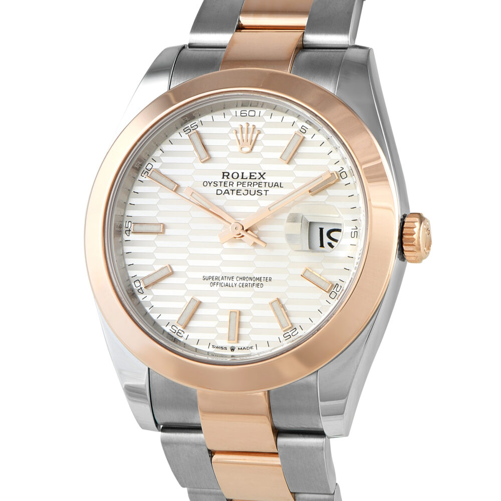 Rolex Datejust 41 Fluted Silver Dial Steel and Everose Gold Oyster ...