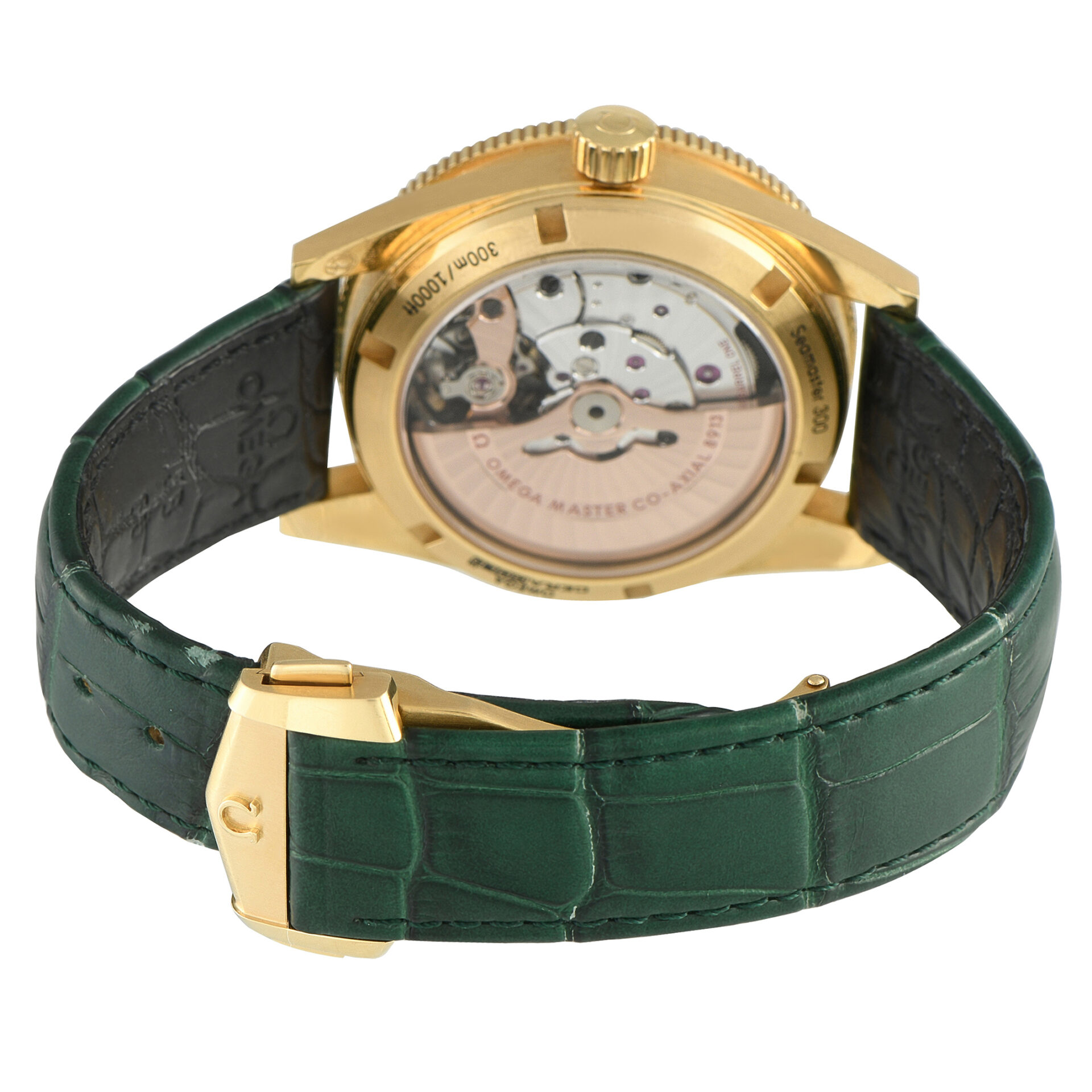 Omega Seamaster 300 Malachite Dial Yellow Gold Watch 234.63.41.21.99 ...