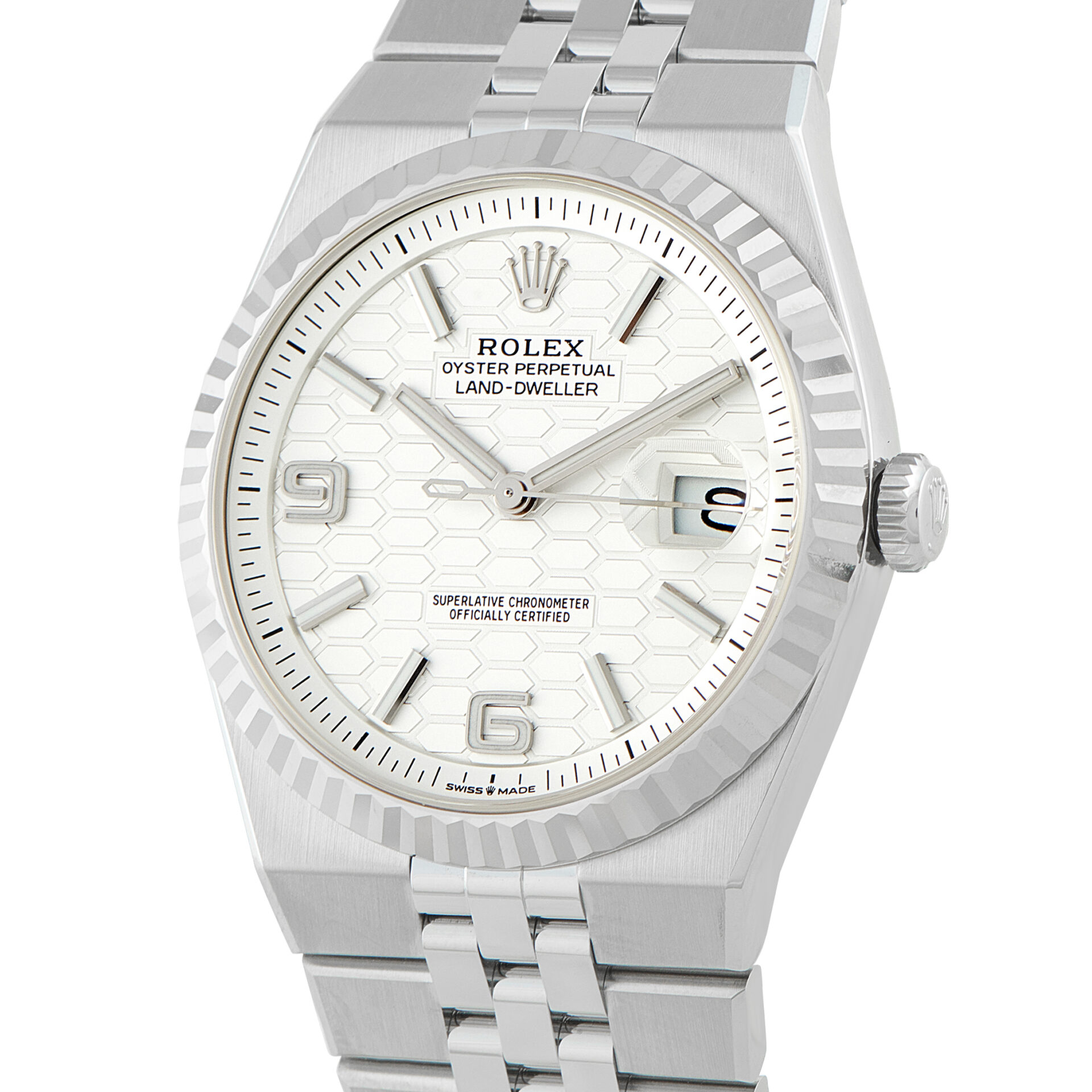 Rolex Land-Dweller 40 White Dial Steel Flat Jubilee Watch 127334 - 40 ...