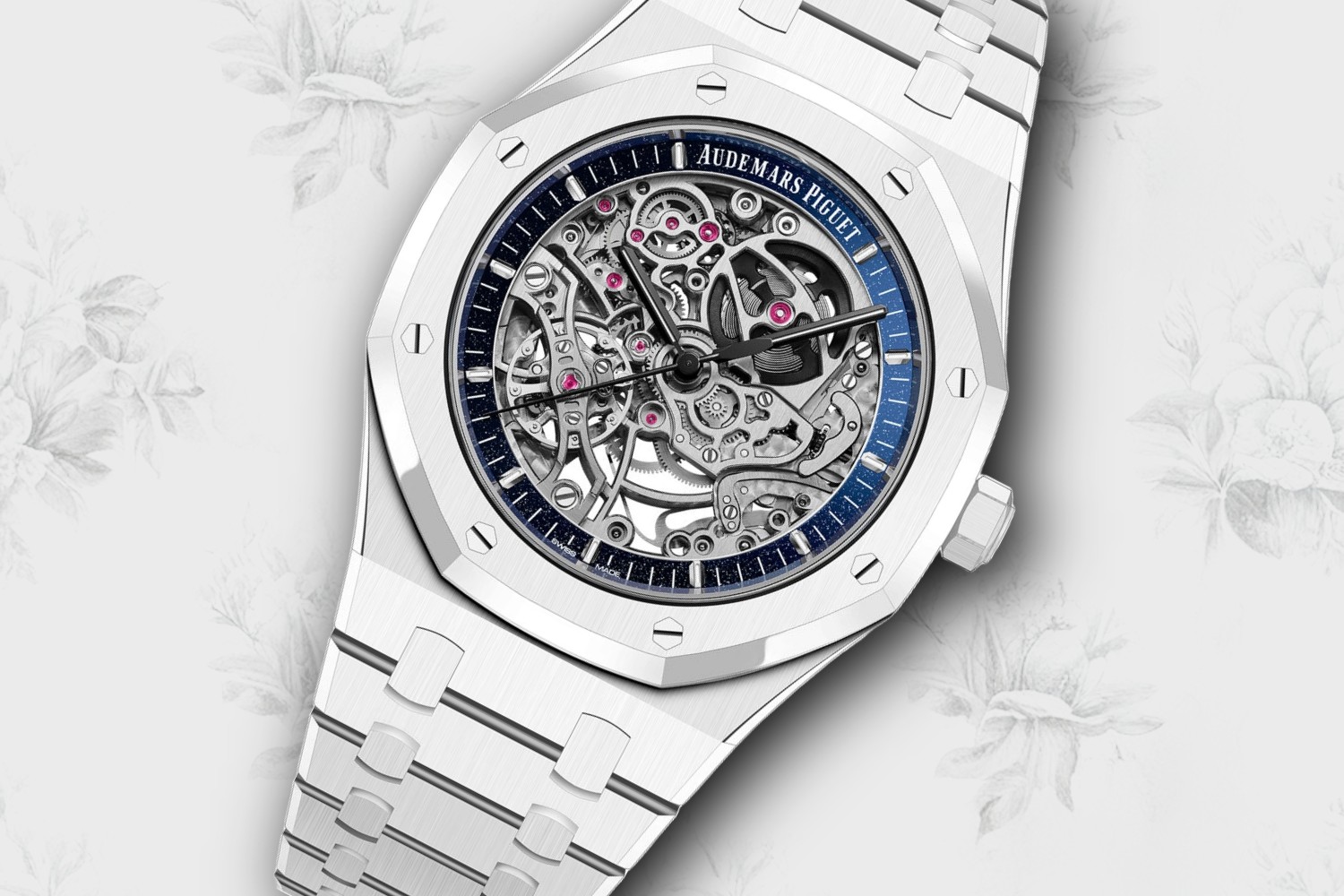 White Ceramic AP Royal Oak Double Balance Wheel Openworked